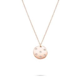 Tamaris Damen Kette mit Anh&auml;nger &raquo;Schmuck Geschenk Halskette mit Pl&auml;ttchen Anh&auml;nger Little Twinkle&laquo; mit Zirkonia (synth.) Edelstahl, L: 45 B: 2,7mm