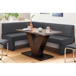 Home Affaire Eckbank &raquo;Nils&laquo; Sitz und R&uuml;cken gepolstert, verschiedene Qualit&auml;ten grau Holzwerkstoff, Massivholz, Polyester B/H/T: 202cm x 89cm x 152cm,