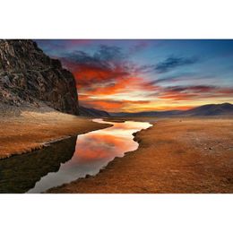 papermoon Fototapete &raquo;Mongolian Daybreak&laquo; glatt bunt Vlies B/L: 4m x 2,6m, Bahnen: 8 Stk.