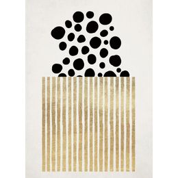 Livingwalls living walls Fototapete &raquo;ARTist Golden Popcorn&laquo; Vlies, Wand, Schr&auml;ge schwarz-wei&szlig; Vlies B/L: 2m x 2,8m