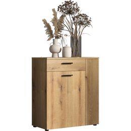 Home Affaire Kommode &raquo;Amrum&laquo; 1 Stk. tlg. Schuhschrank 2 T&uuml;ren & 1 Vollauszug Schublade - (B/T/H) 80/36/89 cm Holzwerkstoff, Kunststoff B/H/T: 80cm x 