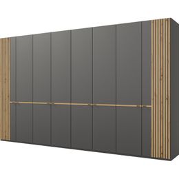 Musterring Kleiderschrank &raquo;Isabelle&laquo; Lamellen in Eiche, Griffe in schwarz, verschiedene Gr&ouml;&szlig;en und Farben grau Hartfaserplatte, Holzwerkstoff Graphit-Dekor, B/H/
