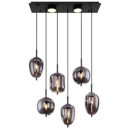 Globo LIGHTING H&auml;ngeleuchte &raquo;BLACKY&laquo; E14 1 Stk. H&auml;ngelampe/Pendelleuchte/Glas rauchfarben/unterschiedliche Gl&auml;ser schwarz 1 Stk.