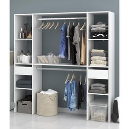 Parisot Mehrzweckschrank &raquo;Combi 2&laquo; Set, 1 Stk. tlg. wei&szlig; Holzwerkstoff wei&szlig;, B/H/T: 176cm x 180cm x 40cm, Schubladen: 2 Stk., Basic