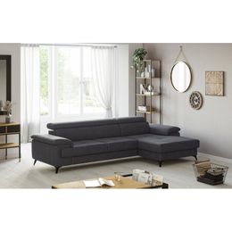 OTTO home Ecksofa &raquo;Astra L-Form, B: 300 cm&laquo; mit Kopfteilverstellung, optional Schlaffunktion & Bettkasten grau 100% Polyester (PES) B/H/T: 300cm x 