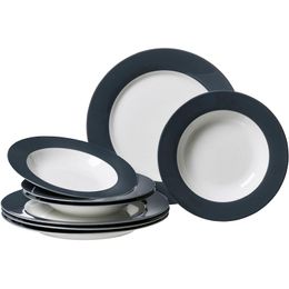 Ritzenhoff & Breker Tafelservice &raquo;Doppio&laquo; Teller Set, Geschirr-Set grau Porzellan 8 Stk.
