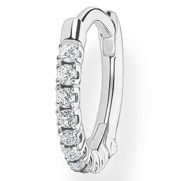Thomas Sabo Damen Thomas Sabo Single-Creole &raquo;farbige oder wei&szlig;e Steine&laquo; mit Glas-Keramik Stein, Korund (synth.), Zirkonia (synth.) bunt Silber 925 (