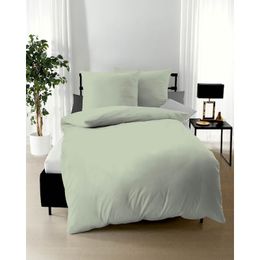 Kaeppel Bettw&auml;sche &raquo;Uni&laquo; 2 Stk. Unifarben gr&uuml;n Mako-Satin, Obermaterial: 100% Baumwolle B/L: 140cm x 200cm, 1 Stk., 1 Stk., Mako-Satin, B/L: 70cm x 90cm, 2 