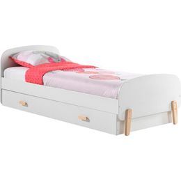 Vipack Einzelbett Made in Europe, Liegefl&auml;che 90x200 cm mit Lattenrost und Bettschublade, Wei&szlig; lackiert wei&szlig; Liegefl&auml;che L&auml;nge B: 200cm x 90cm, H&ouml;he Bett: 