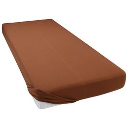bellana Spannbettlaken &raquo;bellana Melone, 100% Baumwolle, Jersey, b&uuml;gelfrei&laquo; reine Baumwolle, Spannbetttuch f&uuml;r Matratzen bis 25cm H&ouml;he rot Mako-Jersey,