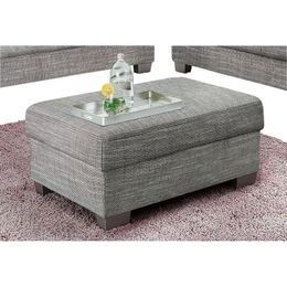 DOMO collection Hocker &raquo;Amando&laquo; grau PRIMABELLE -Microfaser aus 100% Polyester, ;SOFTLUX -Kunstleder;Strukturstoff aus 90% Polyester, 10% Polyacryl;