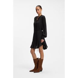 BOSS Orange Damen Hemdblusenkleid "Dassandra Premium Damenmode", schwarz, Gr. 40, unifarben, Web, Obermaterial: 100% Viskose, Kleider, mit verdeckter