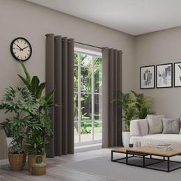 Neutex for you! Verdunkelungsvorhang &raquo;INSULA&laquo; &Ouml;sen 1 Stk. tlg. Uni-Dimout f&uuml;r starke Verdunklung, nach Ma&szlig; braun Polyester 180cm, &Ouml;sen, 140cm
