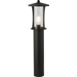 Searchlight Pollerleuchte &raquo;Pagoda Outdoor Post - Black Metal & Clear Glass&laquo; E27 1 Stk. schwarz 1, &Oslash; 20cm H: 73cm, 1 Stk.