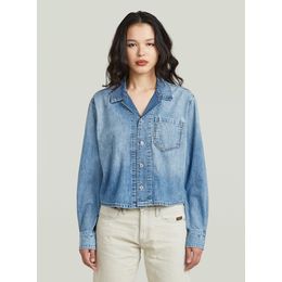 G-Star Raw G-STAR Damen Langarmshirt "Resort Boxy Relaxed Shirt", blau, Gr. L, Obermaterial: 100% Baumwolle, Shirts