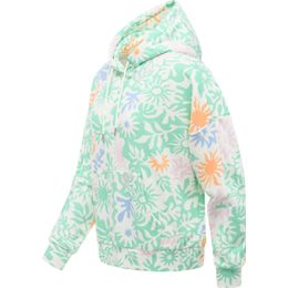 Ragwear Damen Kapuzenpullover "Pirita Print"hellmint, Gr. L, Material: 70% Baumwolle, 30% Polyester, Pullover, Hoodie mit verstellbarer Kapuze