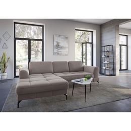 Sit & More sit&more Ecksofa &raquo;Bendigo L-Form&laquo; inklusive Sitztiefenverstellung, Bodenfreiheit 15 cm, 2 Fu&szlig;farben beige B/H/T: 284cm x 87cm x 175cm, Samtoptik,mega-