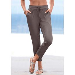 Lascana Damen Schlupfhose "in bequemer Passform und b&uuml;gelfreiem Material", grau, Gr. 40, unifarben, Jersey, Obermaterial: 95% Polyester, 5% Elasthan,