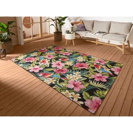 Hanse Home Outdoorteppich &raquo;Tropical Feeling&laquo; rechteckig 3 mm H&ouml;he In-& Outdoor, Teppich, Wetterfest, Balkon, Garten, Wohnzimmer, Floral bunt Polyester