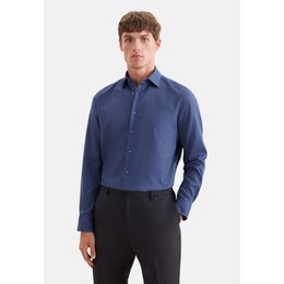 Seidensticker Herren Businesshemd "Schwarze Rose", blau, Gr. 39, Strukturmuster, 100% Baumwolle, Hemden, Slim 1/1 Kentkragen Struktur
