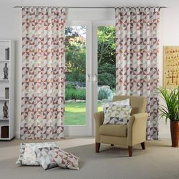 WIRTH Vorhang &raquo;Berlare&laquo; Schlaufen 1 Stk. tlg. orange Jacquard, Baumwolle, Polyester 305cm, Schlaufen, 132cm