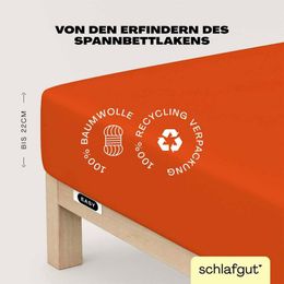 Schlafgut Spannbettlaken &raquo;EASY JERSEY Bettlaken, 150 g/m&sup2;, 100% Baumwolle, Spannbetttuch&laquo; Spannbettlaken bis 22 cm H&ouml;he, b&uuml;gelfrei, pflegeleicht, perfekter Sitz