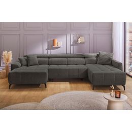 Jockenh&ouml;fer Wohnlandschaft &raquo;Ultima, U-Form, B: 363cm, mit 60 cm elektrischer Sitztiefenverstellung&laquo; 140kg Belastbarkeit je Sitz, verstellbaren Kopfst&uuml;tzen, USB-
