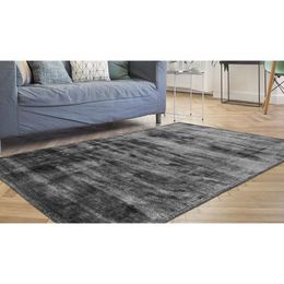 Padiro Teppich &raquo;Village 125&laquo; rechteckig 12 mm H&ouml;he grau Bambus B : 80cm 1 Stk., 12mm, L: 150cm