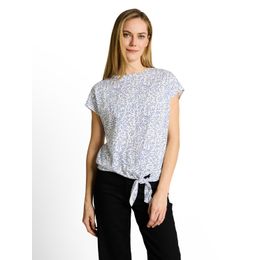 Tom Tailor Damen Kurzarmshirt, blau, Gr. L, bedruckt, gemustert, Jersey, Obermaterial: 50% Baumwolle, 50% Modal, Shirts, Sommershirt mit