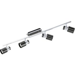 Eglo Deckenleuchte &raquo;Davida 1 Deckenlampe, Deckenspot aus Metall, Wohnzimmerlampe, GU10&laquo; GU10 1 Stk. Spot - L78 x B7 cm - nickel-nero - 4X4,6W inkl. 4,