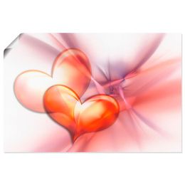 Artland Wandbild &raquo;Das h&ouml;chste Gl&uuml;ck&laquo; Herzen 1 Stk. tlg. als Leinwandbild, Poster in verschied. Gr&ouml;&szlig;en pink B/H/T: 90cm x 60cm, Poster Herzen Querformat, 1 Stk
