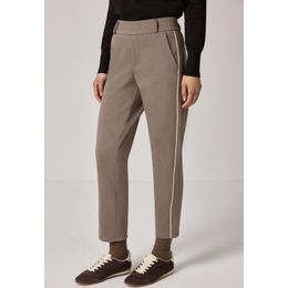 Street One Damen 7/8-Hose, beige, Gr. 44, unifarben, Stoff, 50% Polyester, 46% Baumwolle, 4% Elasthan, Hosen, Middle Waist