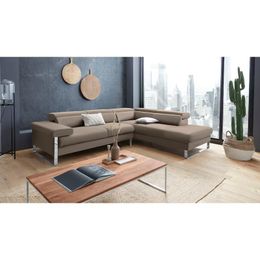 W.Schillig Ecksofa &raquo;finn, toller Sitzkomfort, L-Form, hochwertige Verarbeitungsdetails&laquo; German Design Award 2016, Fu&szlig;gestell Chrom gl&auml;nzend, Breite 
