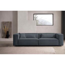 LeGer Home by Lena Gercke 3-Sitzer &raquo;PIARA, Cord, Sofa mit Kedernaht&laquo; schwarze F&uuml;&szlig;e, bequemer Sitzkomfort grau 100% Polyester B/H/T: 275cm x 66cm x 