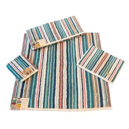 Ross Waschhandschuh &raquo;Multicolor&laquo; mit Streifen und gesticktem Ross-Emblem gr&uuml;n Frottier, Baumwolle B/L: 16cmx22cm, 6 Stk., Frottier
