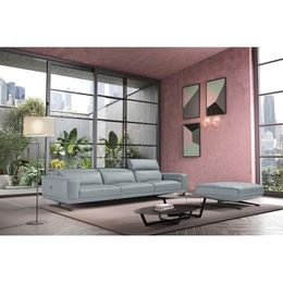Egoitaliano 3-Sitzer &raquo;Gloria, super bequem, hochwertige Verarbeitung, edles Design, Megasofa&laquo; beidseitig verstellbare R&uuml;ckenelemente, mit Designmetallf&uuml;&szlig;en blau 