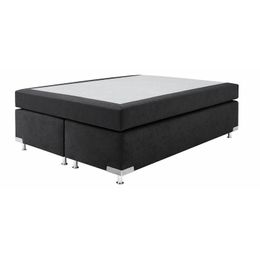 Westfalia Schlafkomfort Boxspringbett &raquo;Holland&laquo; ohne Kopfteil, frei im Raum stellbar schwarz Microvelours (100% Polyester) Microvelours Kaltschaum-Topper, Liegefl&auml;che B/L: 