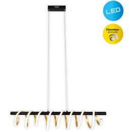 N&auml;ve n&auml;ve LED Pendelleuchte &raquo;Belleza&laquo; LED-Modul 1 Stk. Warmwei&szlig; H&auml;ngeleuchte warmwei&szlig;, 3-Stufen-dimmbar, 32W, L:100cm, goldfarben schwarz 1, 1 Stk.