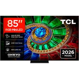 TCL Mini-LED-Fernseher &raquo;85RM7LX1&laquo; 215 cm/85 &prime;&prime; Apple Airplay 2, 2.000 nits HDR, 100 % BT.2020, ONKYO 2.1 Google TV mit Apple AirPlay 2 und Google Cast