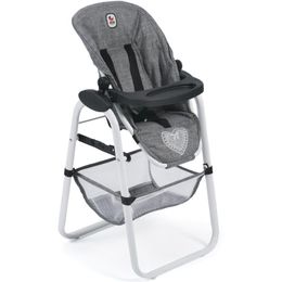 Bayer Chic 2000 CHIC2000 Puppenhochstuhl &raquo;Konfetti&laquo; mit abnehmbarem Tablett grau Einheitsgr&ouml;&szlig;e Puppenhochstuhl