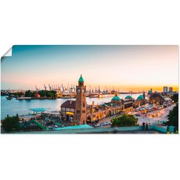 Artland Wandbild &raquo;Hamburg Hafen und Landungsbr&uuml;cken&laquo; Deutschland 1 Stk. tlg. als Alubild, Leinwandbild, Poster in verschied. Gr&ouml;&szlig;en beige B/H/T: 100cm x 50cm,
