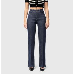 MAC Damen MAC Bootcut-Jeans &raquo;LAURA&laquo; Figurformende Denim-Qualit&auml;t blau 46, L&auml;nge 32