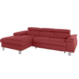 COTTA Ecksofa &raquo;Komaris L-Form, B: 244 cm&laquo; mit Kopfteilverstellung, optional Schlaffunktion, Bettkasten & Licht rot Microfaser PRIMABELLE (100% 