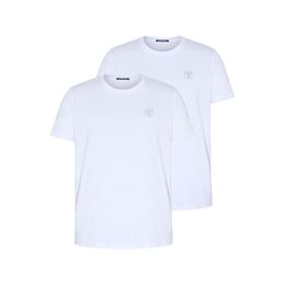 Chiemsee Herren T-Shirt Packung, 2, 2 tlg. 2er-Pack, Kurzarm, mit Rundhalsausschnitt, aus Baumwolle wei&szlig; S