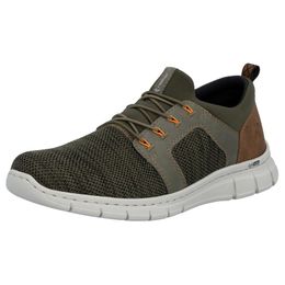 Rieker Herren Slip-On Sneaker mit elastischem Einschlupf gr&uuml;n 42