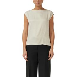 Damen Rundhalsshirt, wei&szlig;, Gr. 46, s.Oliver BLACK LABEL, unifarben, Web, Obermaterial: 95% Baumwolle, 5% Elasthan, Shirts, mit Stretchanteil