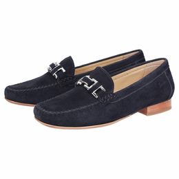 Sioux Damen Slipper "Cambria", Gr. 42, blau, Obermaterial: 100% Ziegenveloursleder GOVL. 100% Gummi rubber., Schuhe