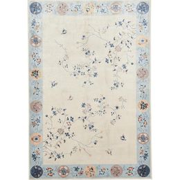 Gino Falcone Teppich &raquo;Cherina GF-130&laquo; rechteckig 8 mm H&ouml;he zartes Bl&uuml;ten Design, mit Bord&uuml;re, leichter Glanz, 100 % Viskose blau Viskose B : 60cm 1 Stk., 8mm, L: 