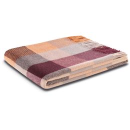 Biederlack Plaid &raquo;Shades mit hochwertigen Fransen&laquo; filigrane Strukturoptik rot Baumwolle, Kaschmir, Polyacryl, Wolle B/L: 130cm x 170cm
