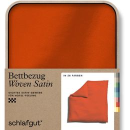 Schlafgut Bettbezug &raquo;Woven Satin&laquo; besonders dicht gewebt, Mix & Match: passender Kissenbezug erh&auml;ltlich rot Mako-Satin, Obermaterial: 100% Baumwolle B/L: 200cm 